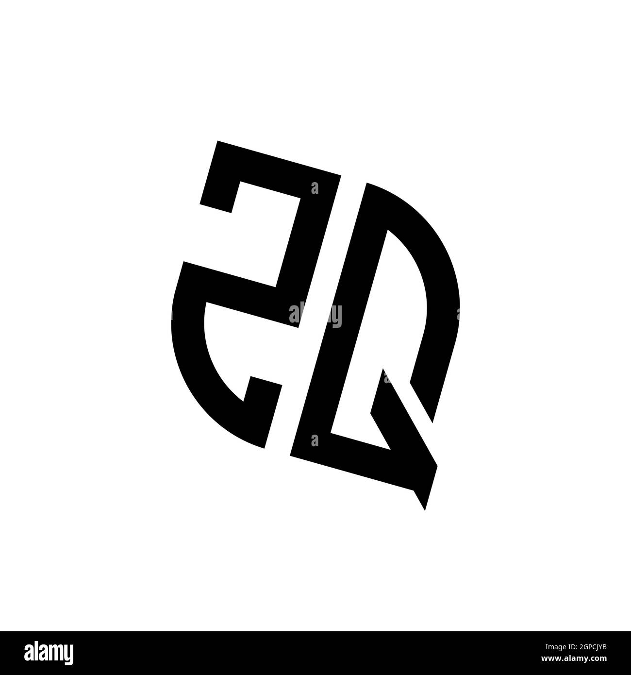 ZQ logo with geometric shape vector monogram design template isolated ...