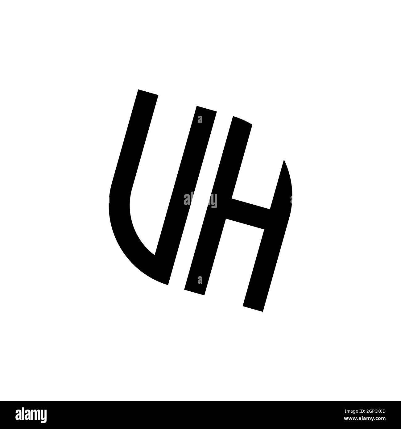 UH logo with geometric shape vector monogram design template isolated ...