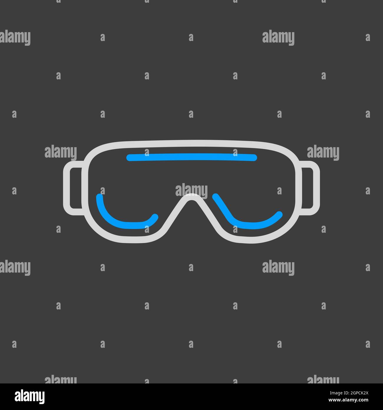 Biology goggles Eye protection vector icon. Scientific Lab glasses ...