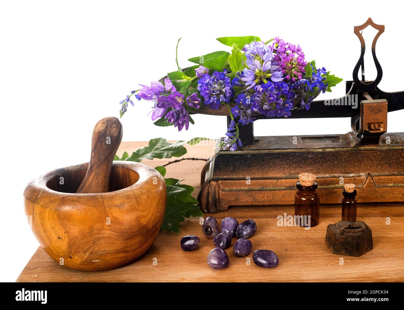 Roberval balance in front of white background Stock Photo - Alamy