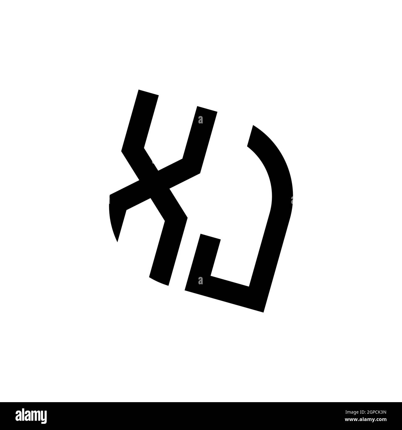 XJ logo with geometric shape vector monogram design template isolated ...