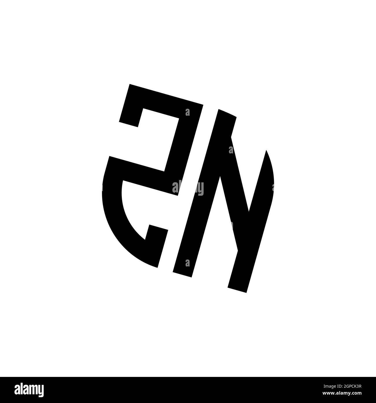 ZN logo with geometric shape vector monogram design template isolated ...