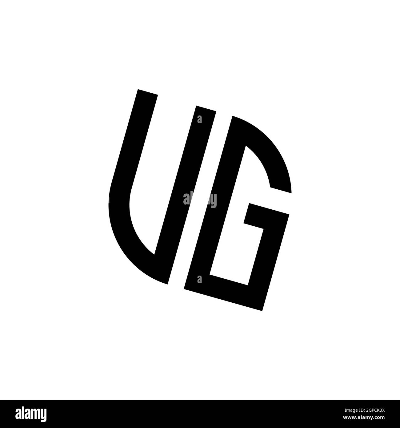 UG logo with geometric shape vector monogram design template isolated ...