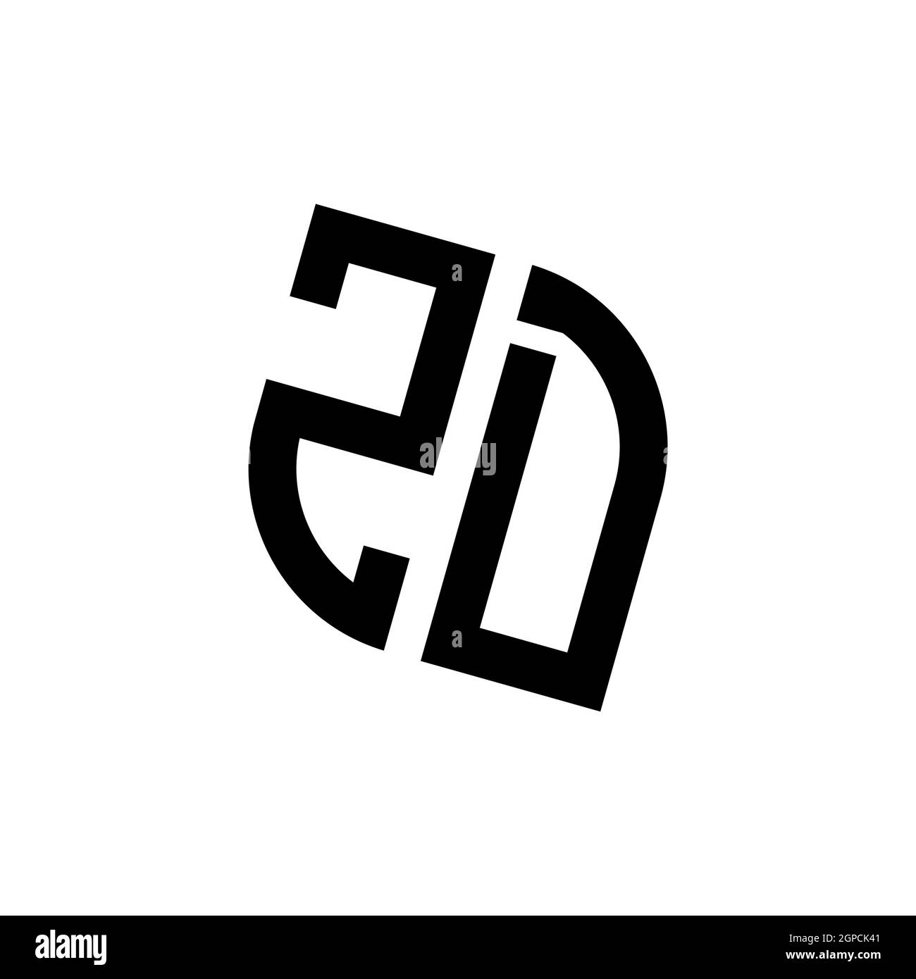 ZD logo with geometric shape vector monogram design template isolated ...