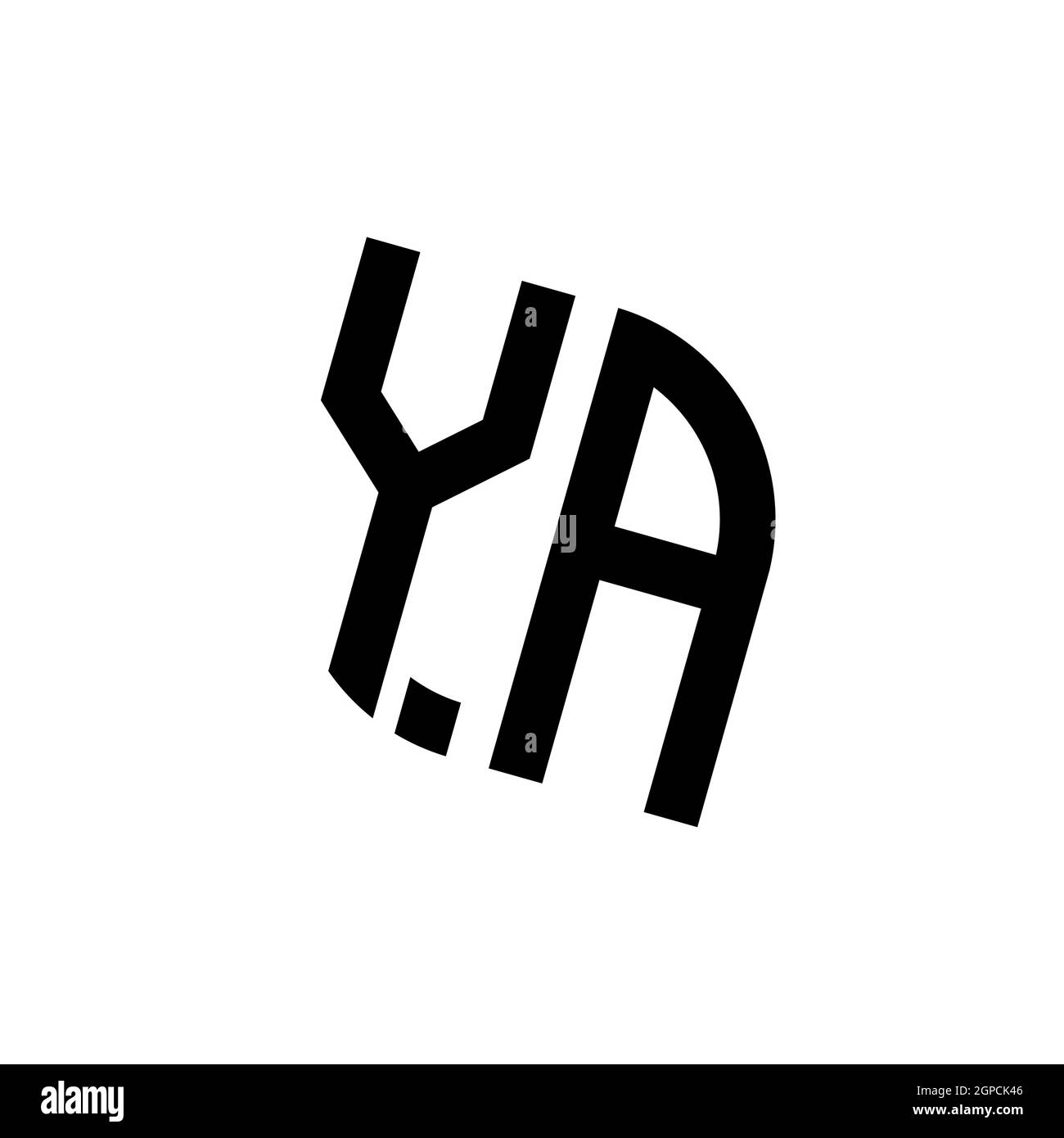 YA logo with geometric shape vector monogram design template isolated ...
