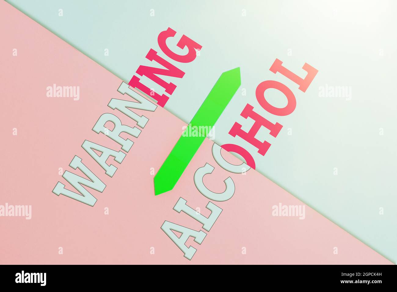 Text sign showing Warning Alcohol. Word Written on messages appear on ...