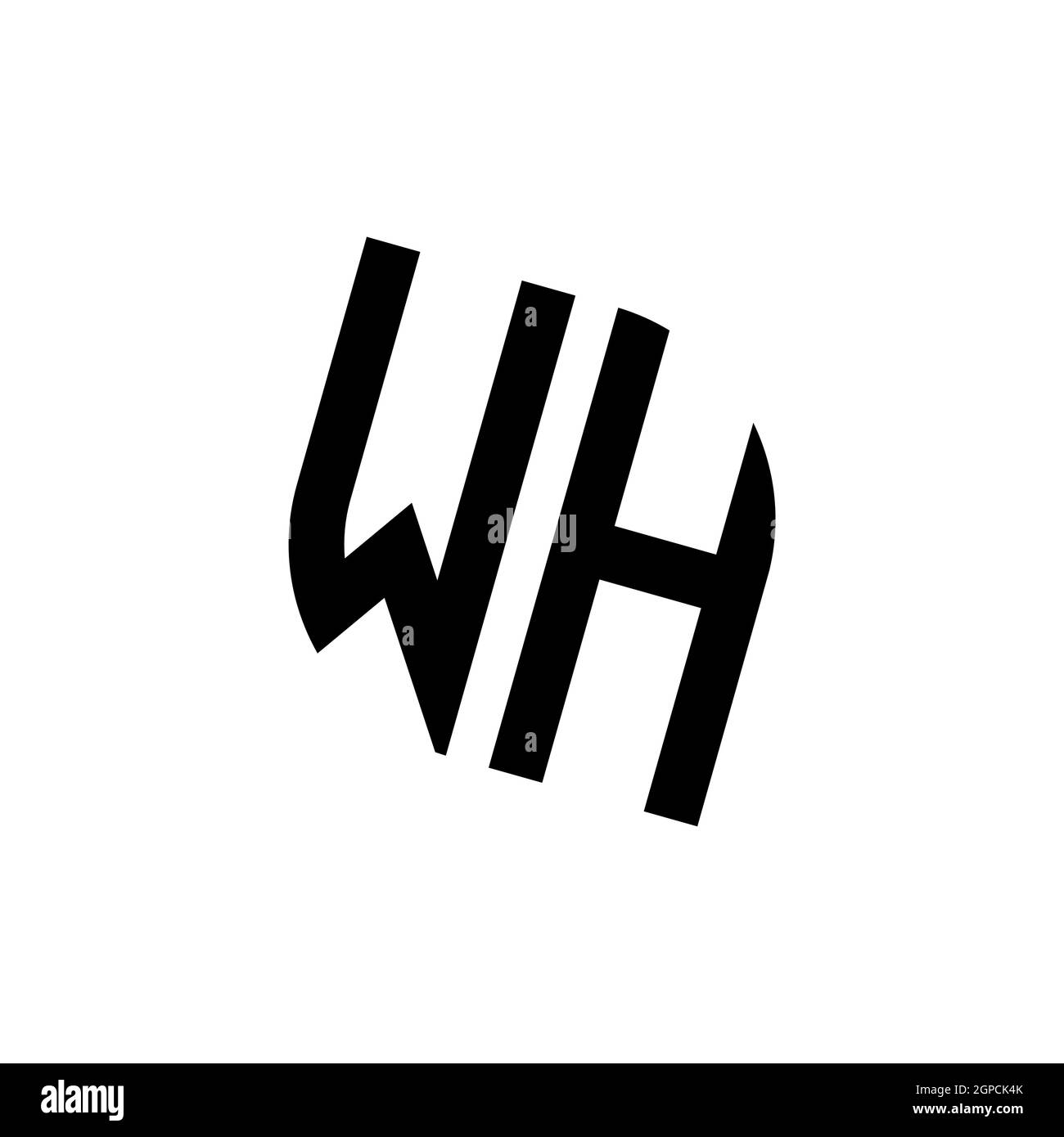 WH logo with geometric shape vector monogram design template isolated ...