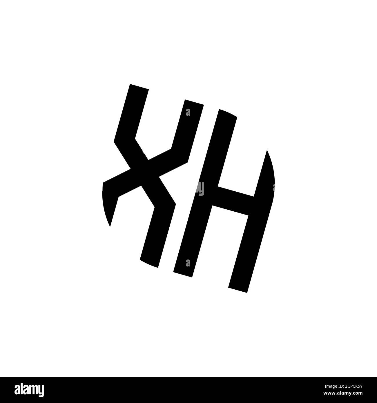 XH logo with geometric shape vector monogram design template isolated ...