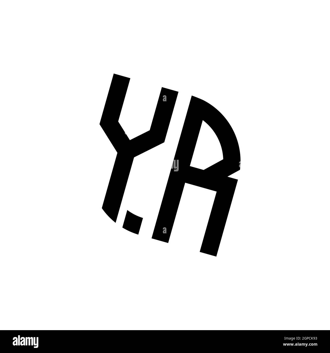 YR logo with geometric shape vector monogram design template isolated ...