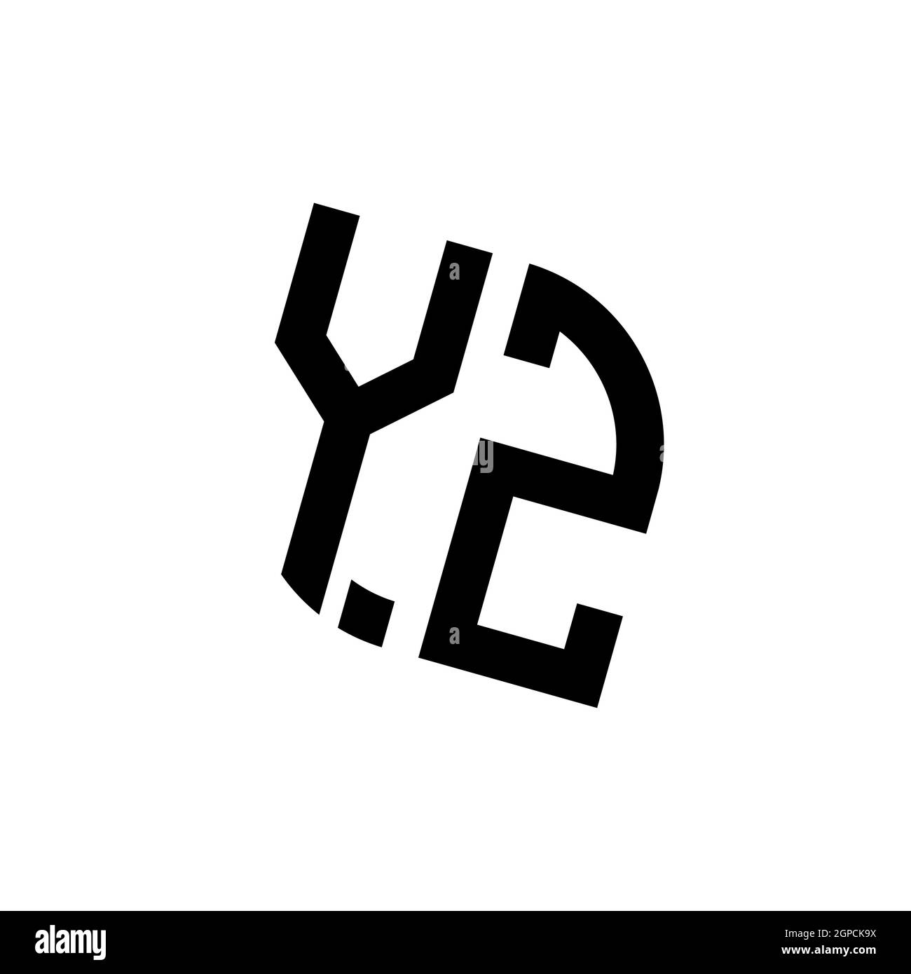 YZ logo with geometric shape vector monogram design template isolated on white background Stock ...
