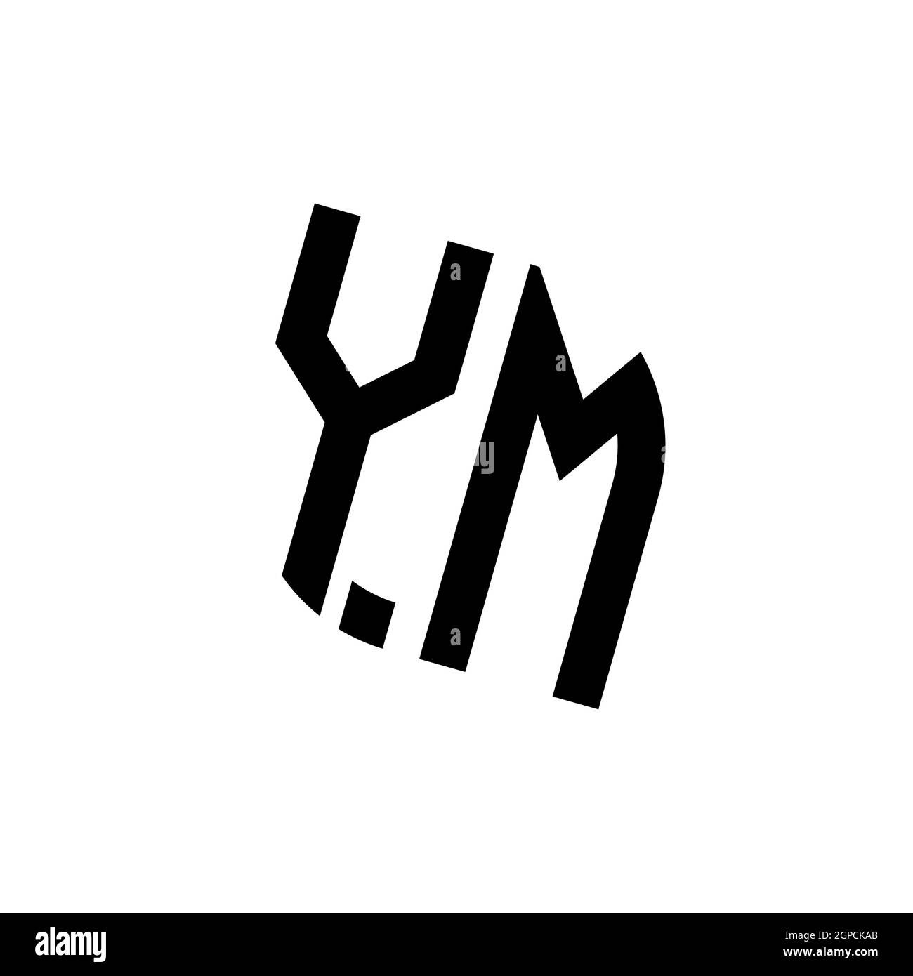 YM logo with geometric shape vector monogram design template isolated on white background Stock ...
