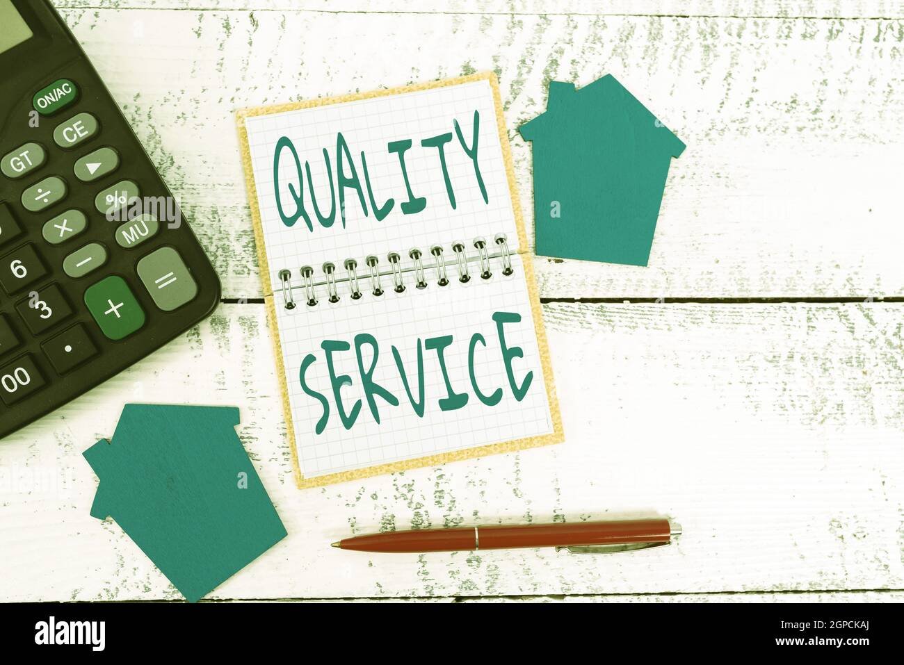 Hand writing sign Quality Service. Concept meaning how well delivered ...