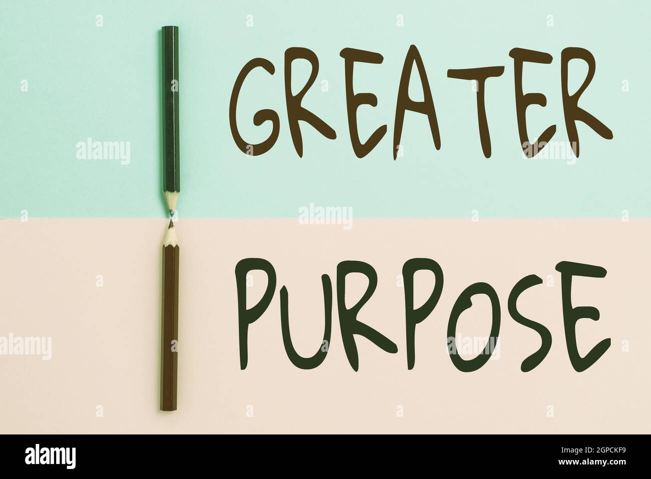 Sign displaying Greater Purpose. Word Written on Extend in average ...