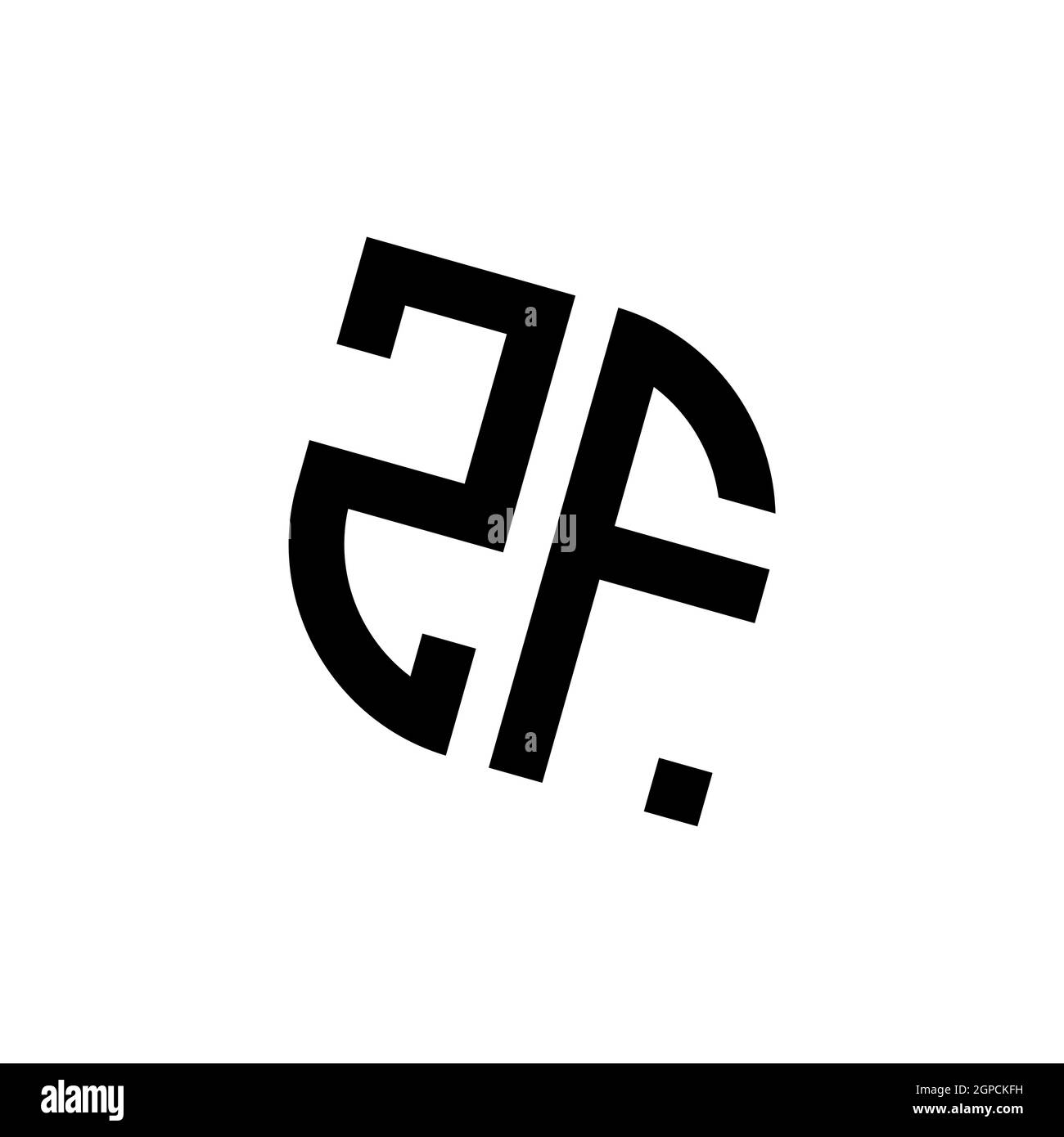 ZF logo with geometric shape vector monogram design template isolated ...