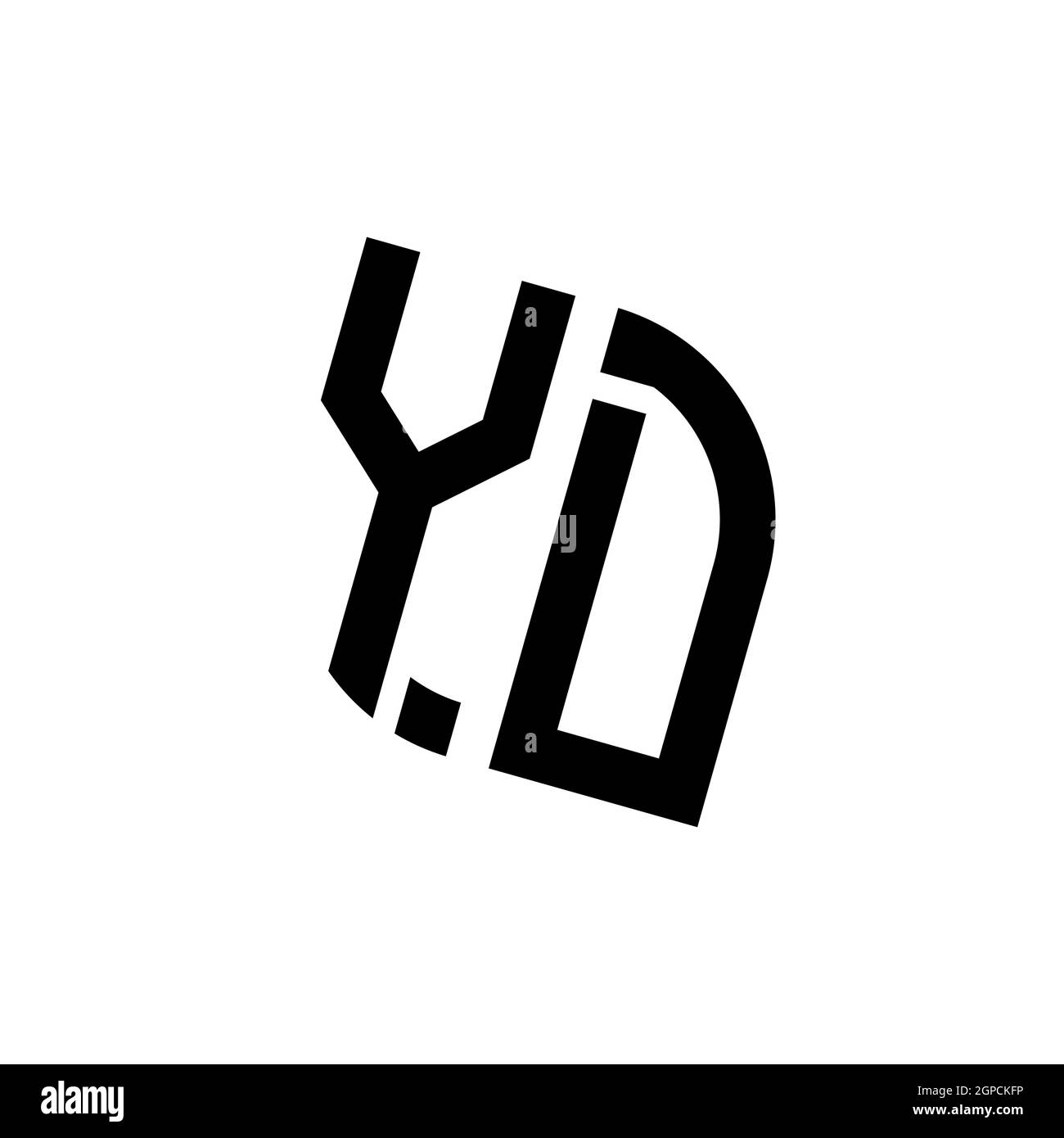 YD logo with geometric shape vector monogram design template isolated ...