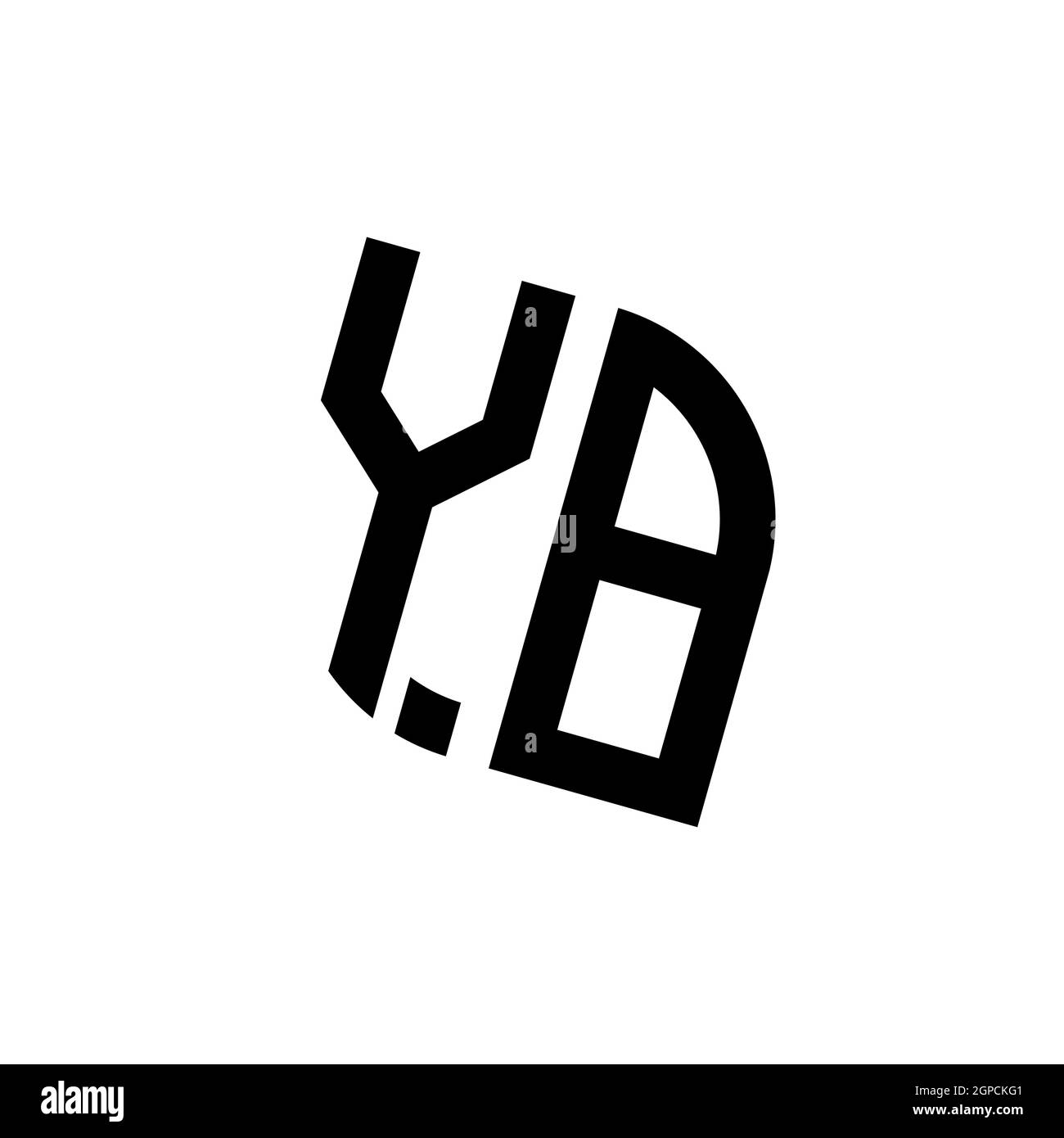 YB logo with geometric shape vector monogram design template isolated ...