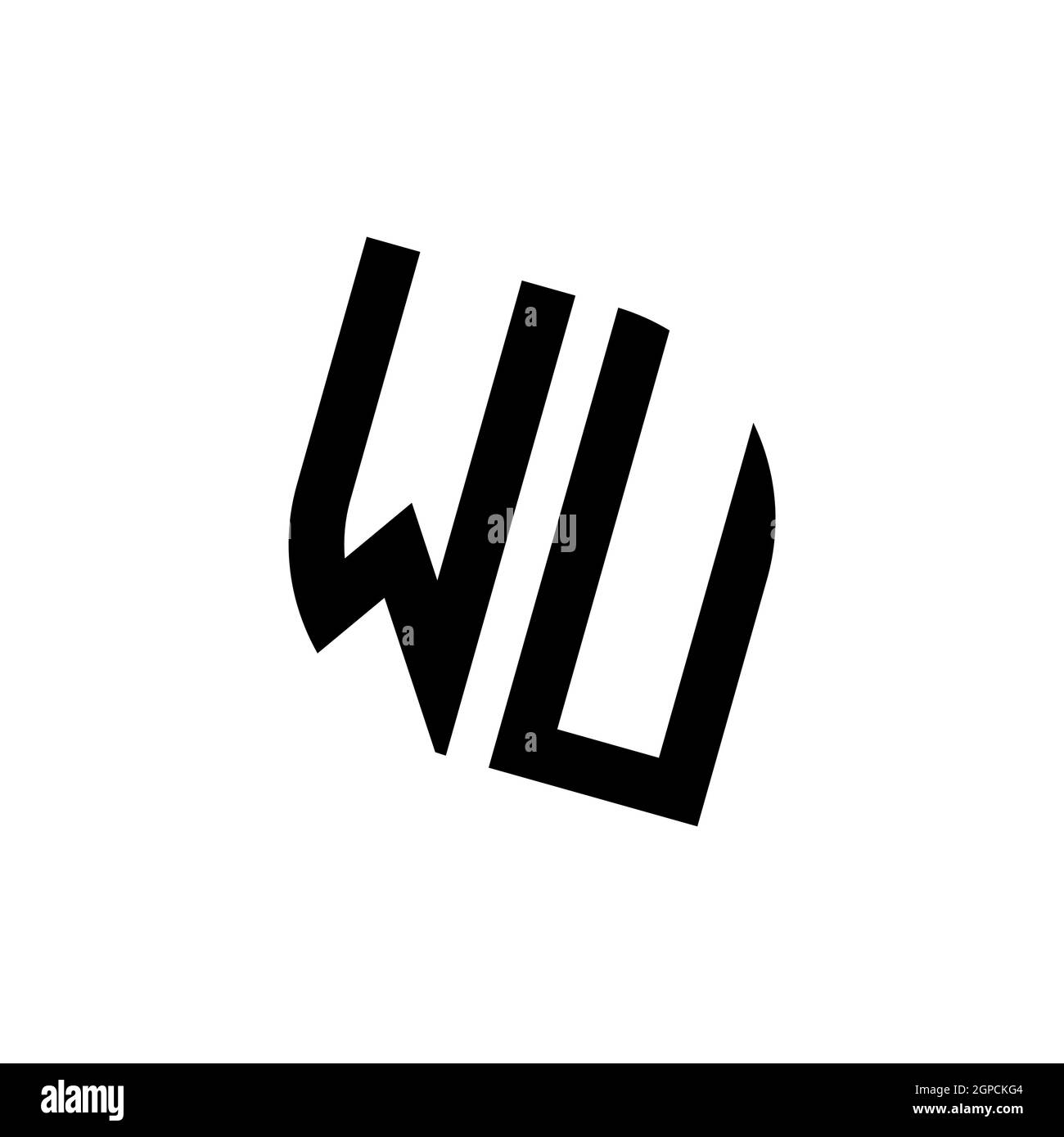 WU logo with geometric shape vector monogram design template isolated ...