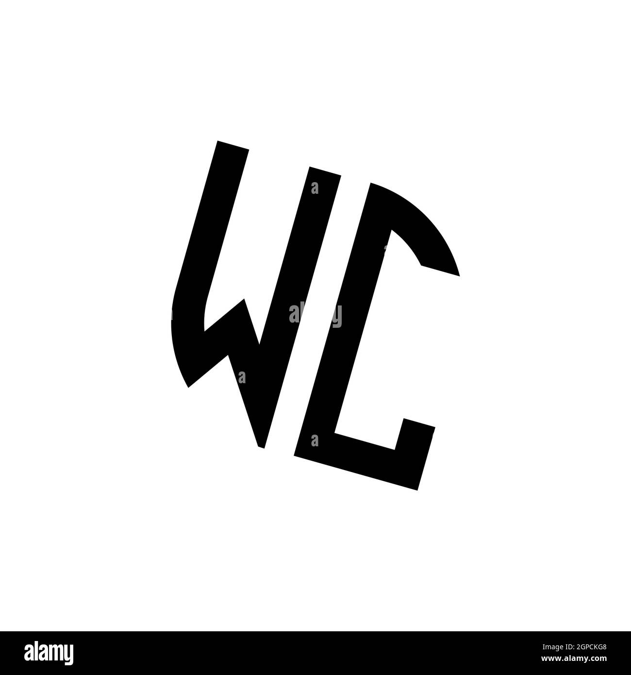 WC logo with geometric shape vector monogram design template isolated ...