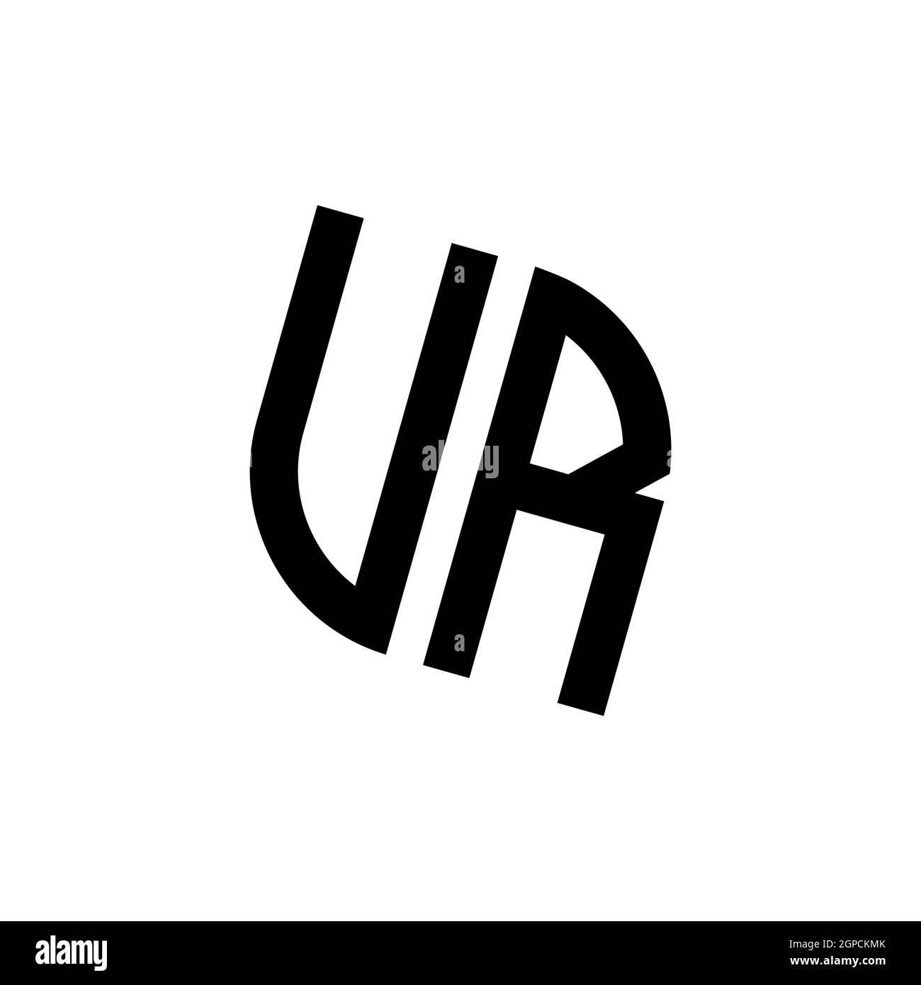 UR logo with geometric shape vector monogram design template isolated ...
