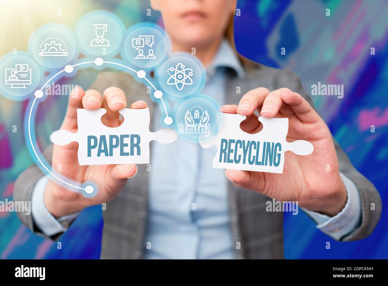 Writing displaying text Paper Recycling. Word for Using the waste ...