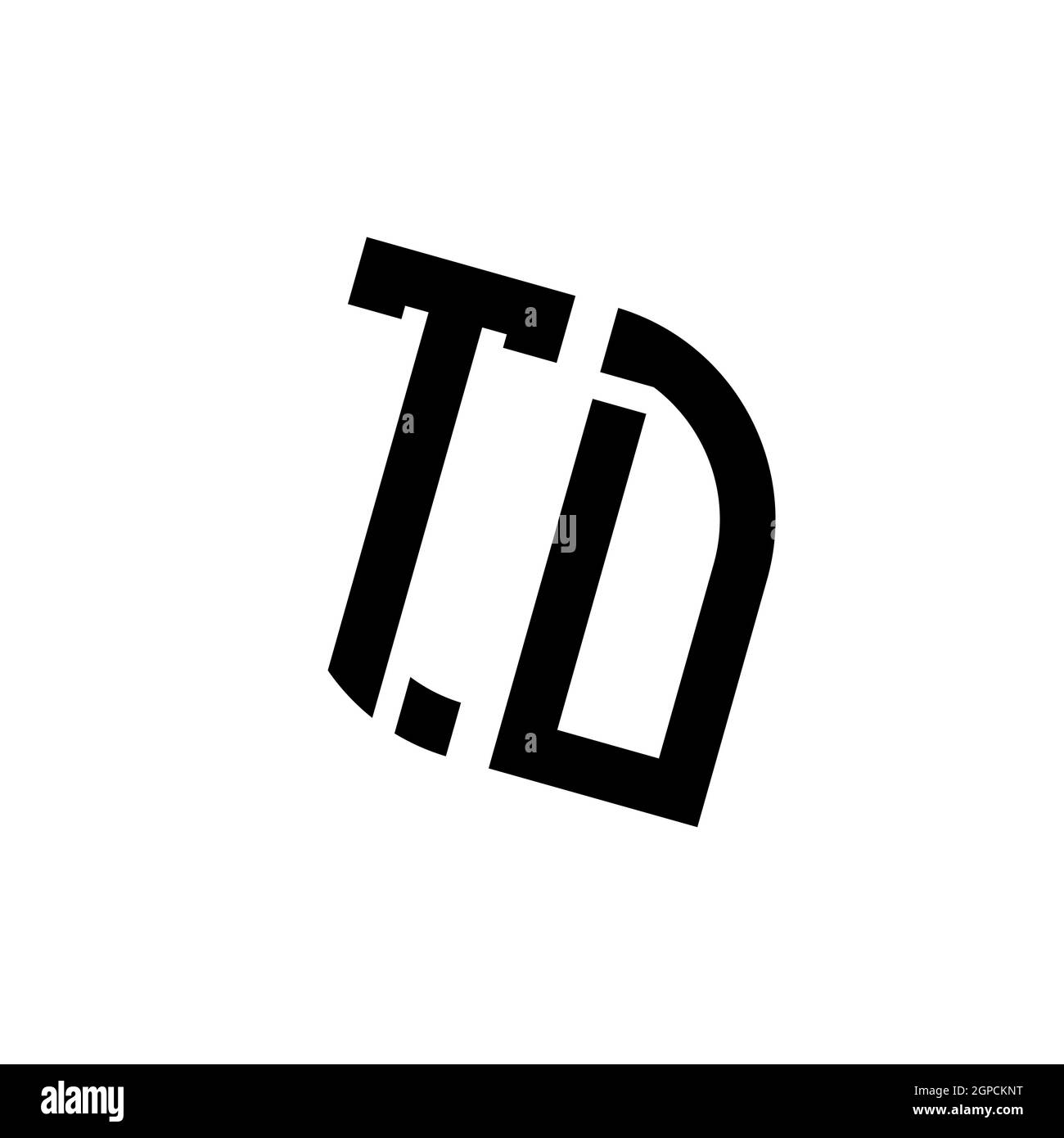 TD logo with geometric shape vector monogram design template isolated ...