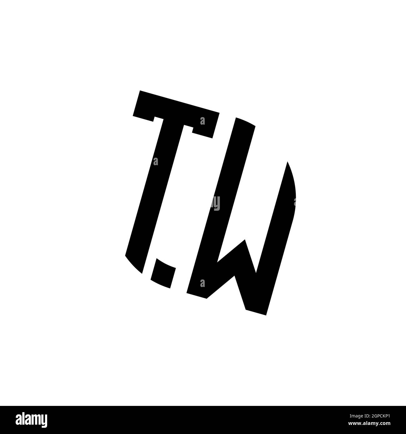 TW logo with geometric shape vector monogram design template isolated ...