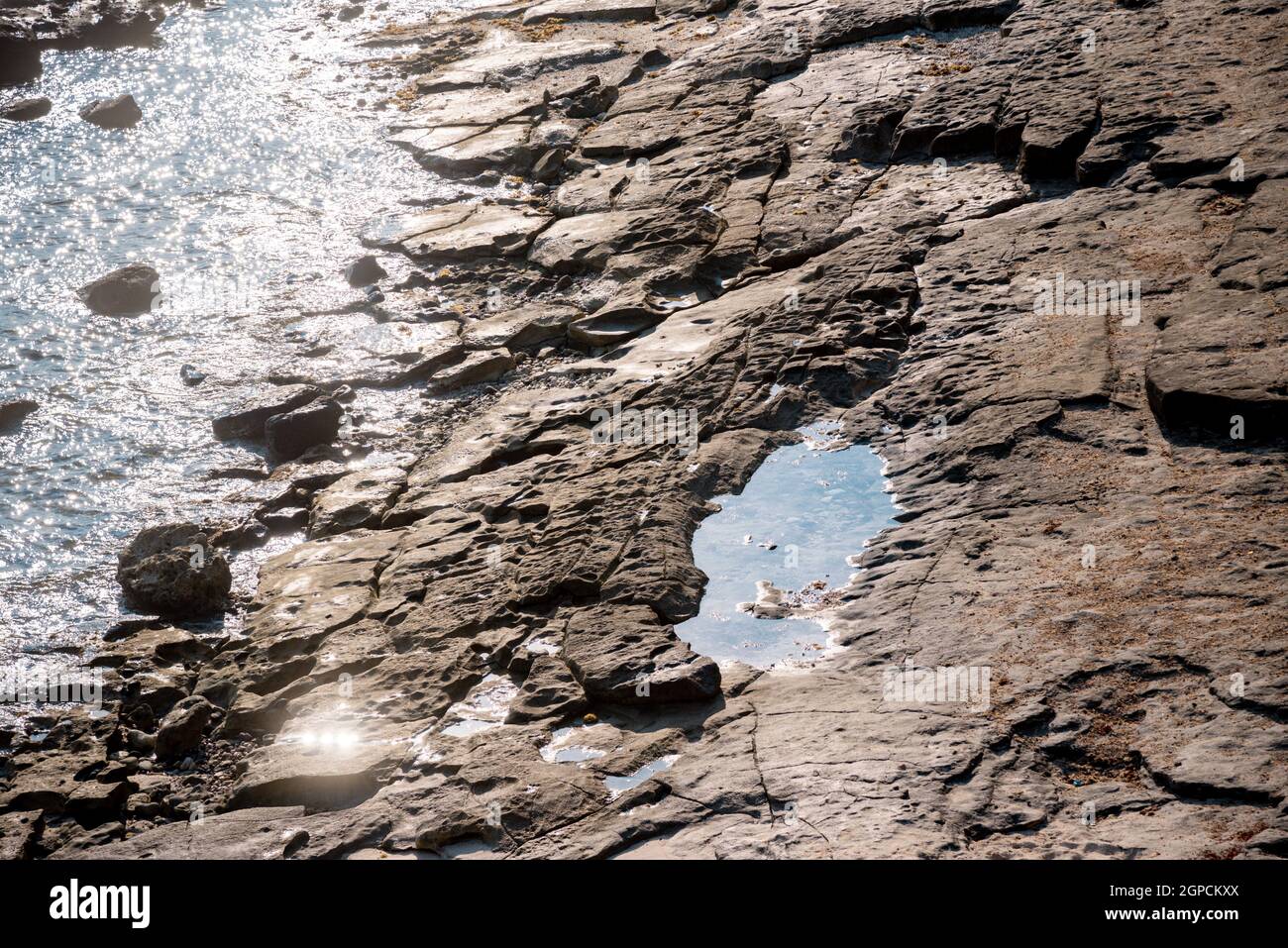 Natural background. Closeup edged shabby cliff cracks. Gray-brown stone ...