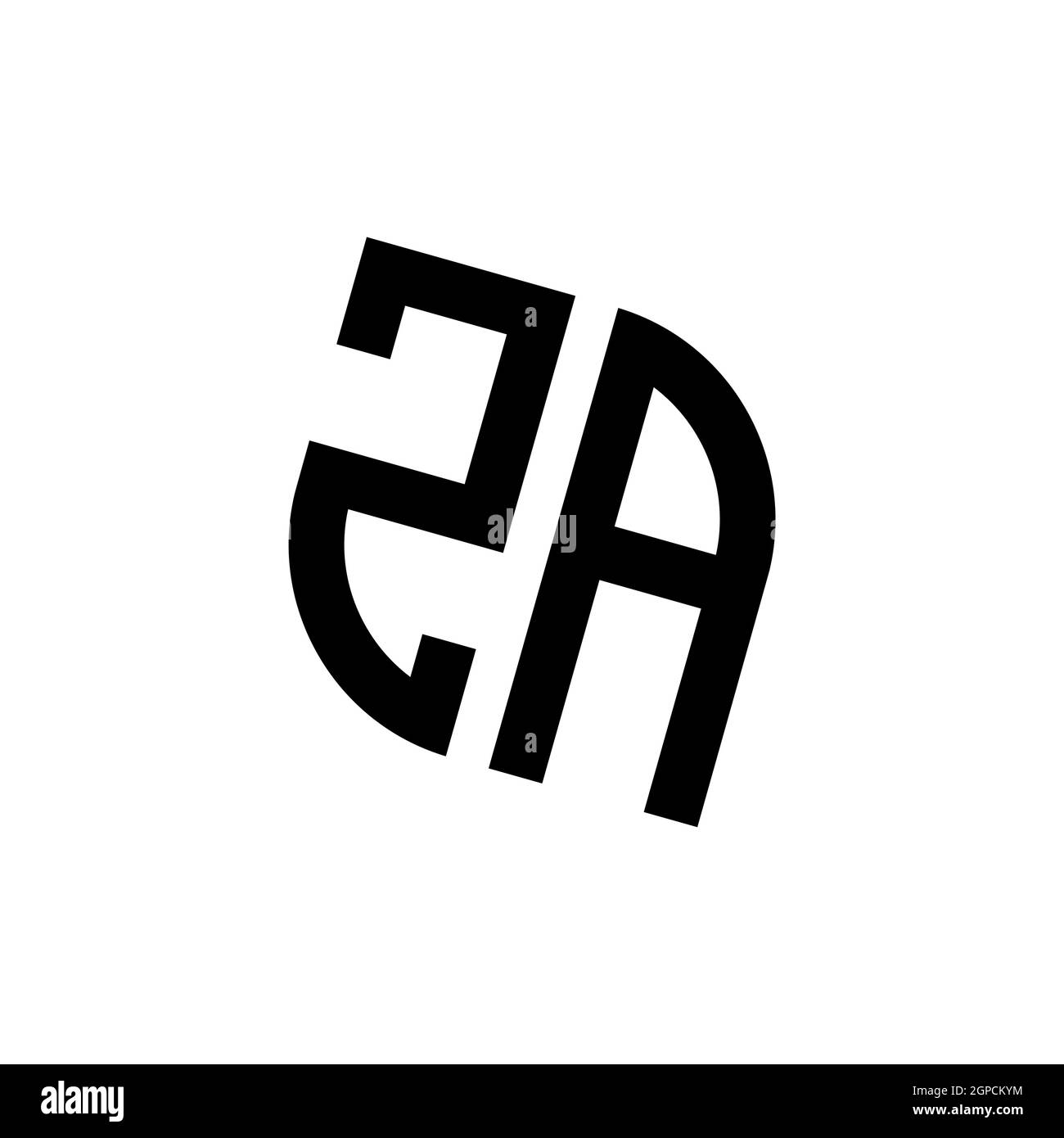 ZA logo with geometric shape vector monogram design template isolated ...