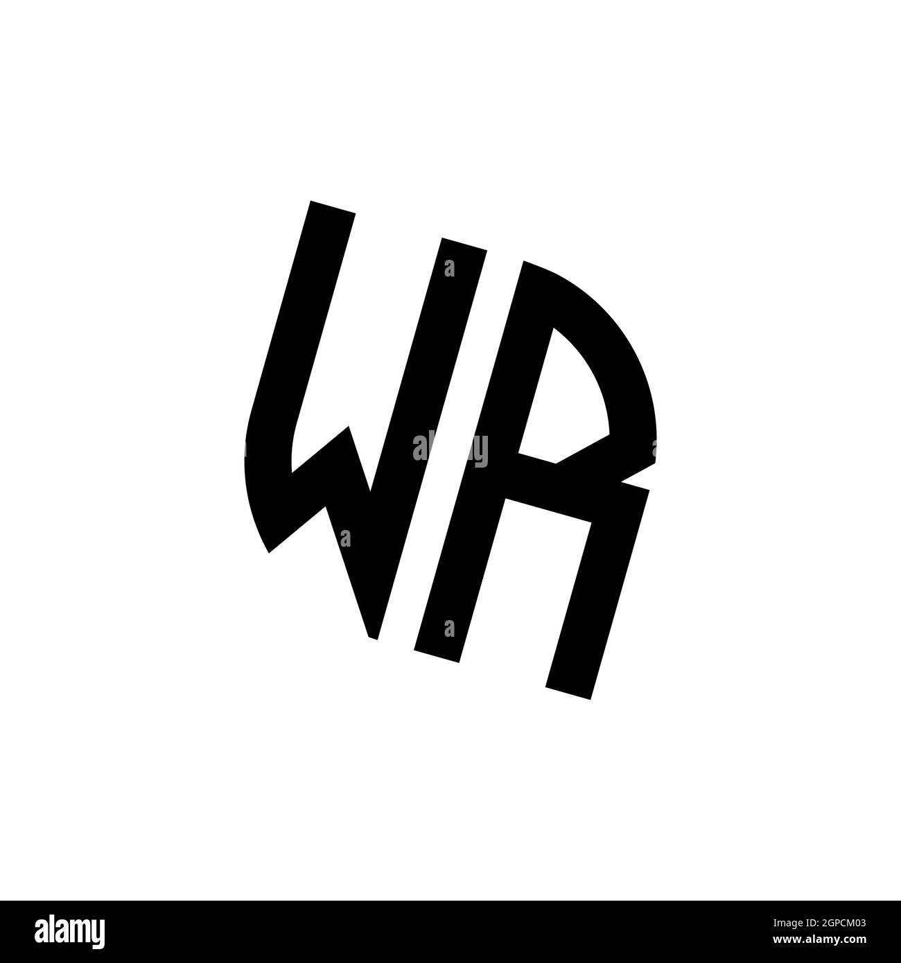 WR logo with geometric shape vector monogram design template isolated ...