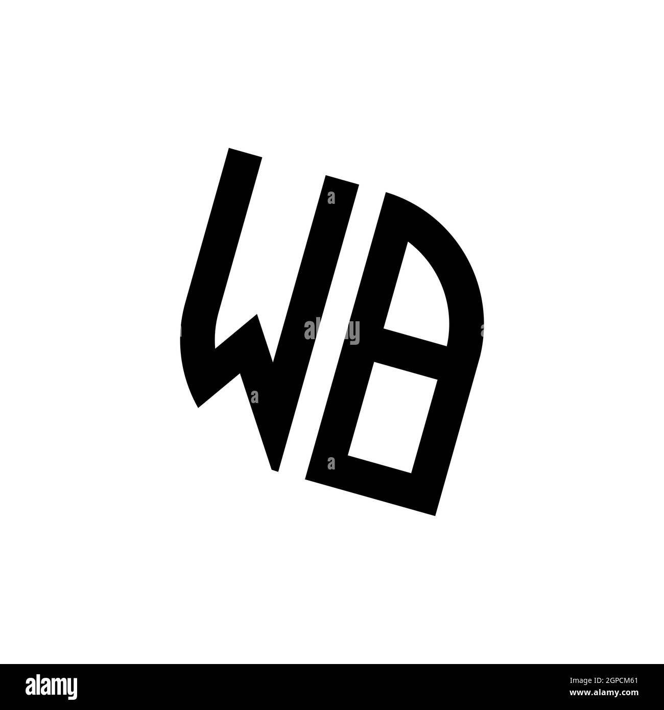 WB logo with geometric shape vector monogram design template isolated ...