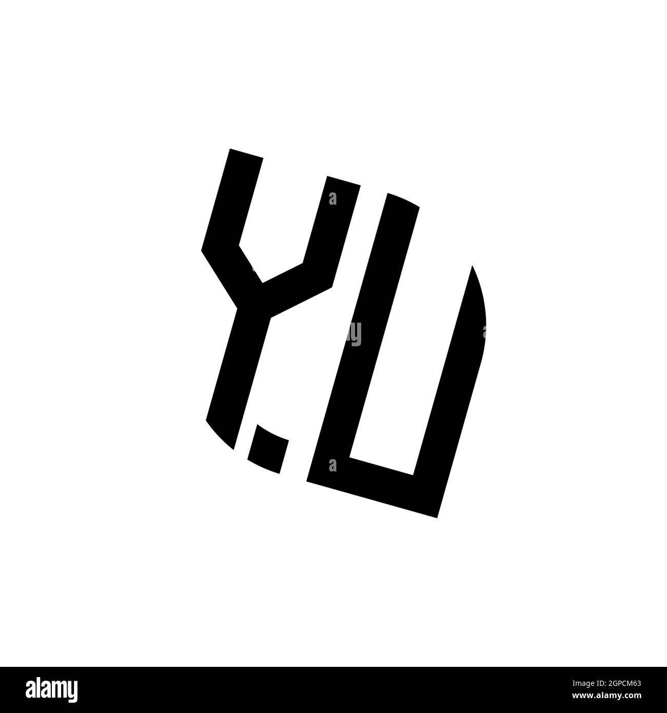 YU logo with geometric shape vector monogram design template isolated ...