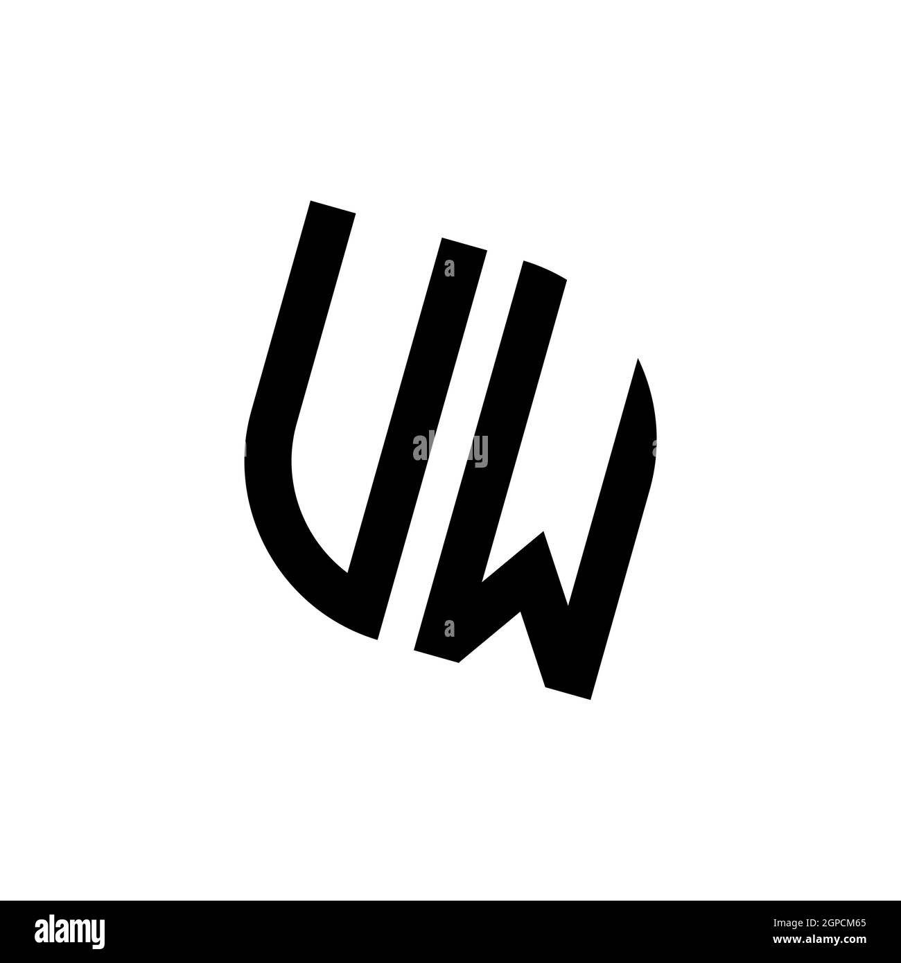 UW logo with geometric shape vector monogram design template isolated ...