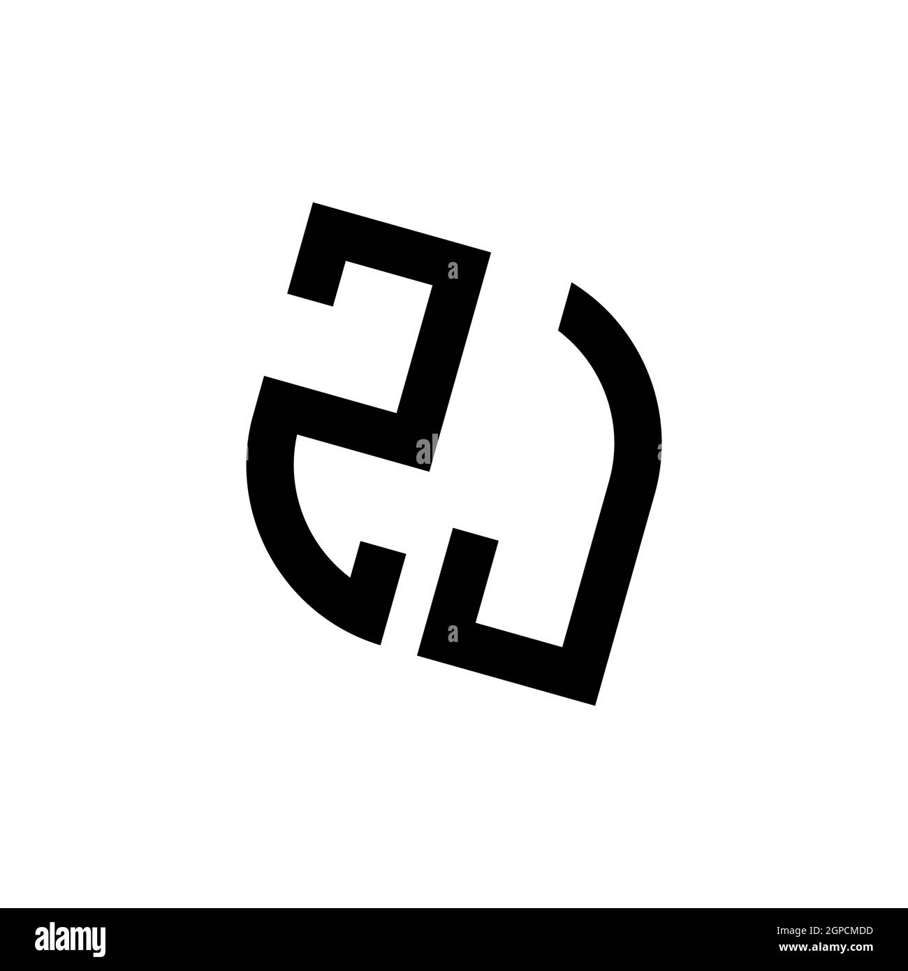 ZJ logo with geometric shape vector monogram design template isolated ...