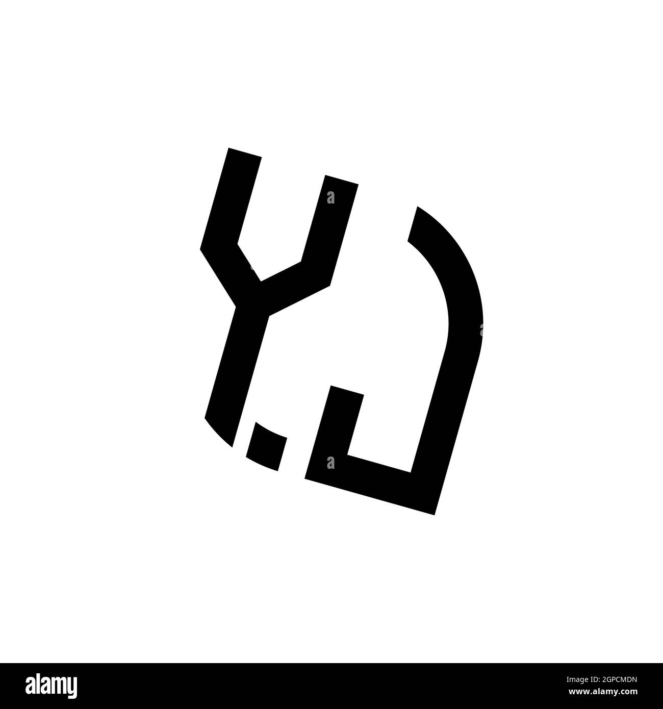 YJ logo with geometric shape vector monogram design template isolated on white background Stock ...