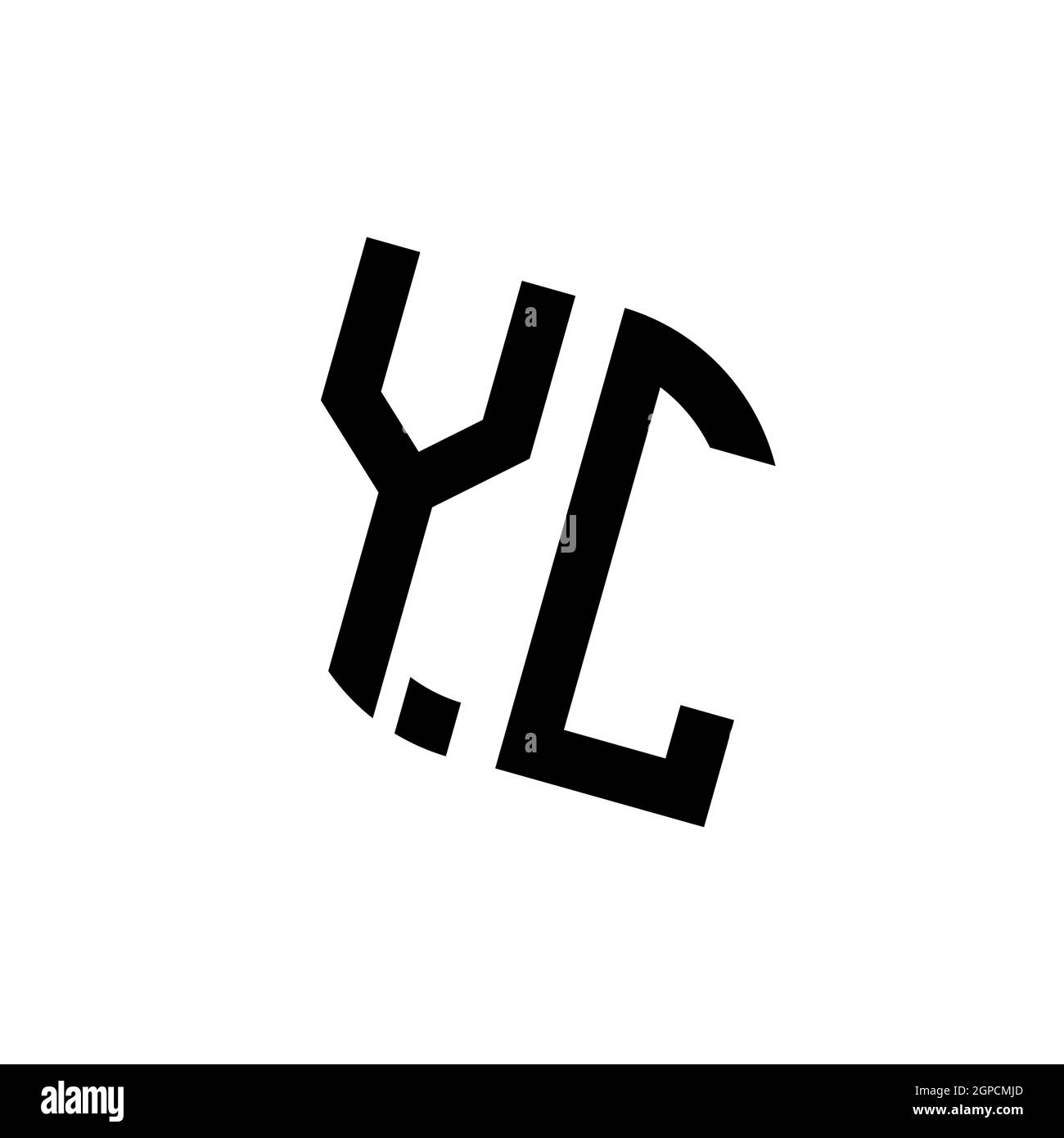 YC logo with geometric shape vector monogram design template isolated ...