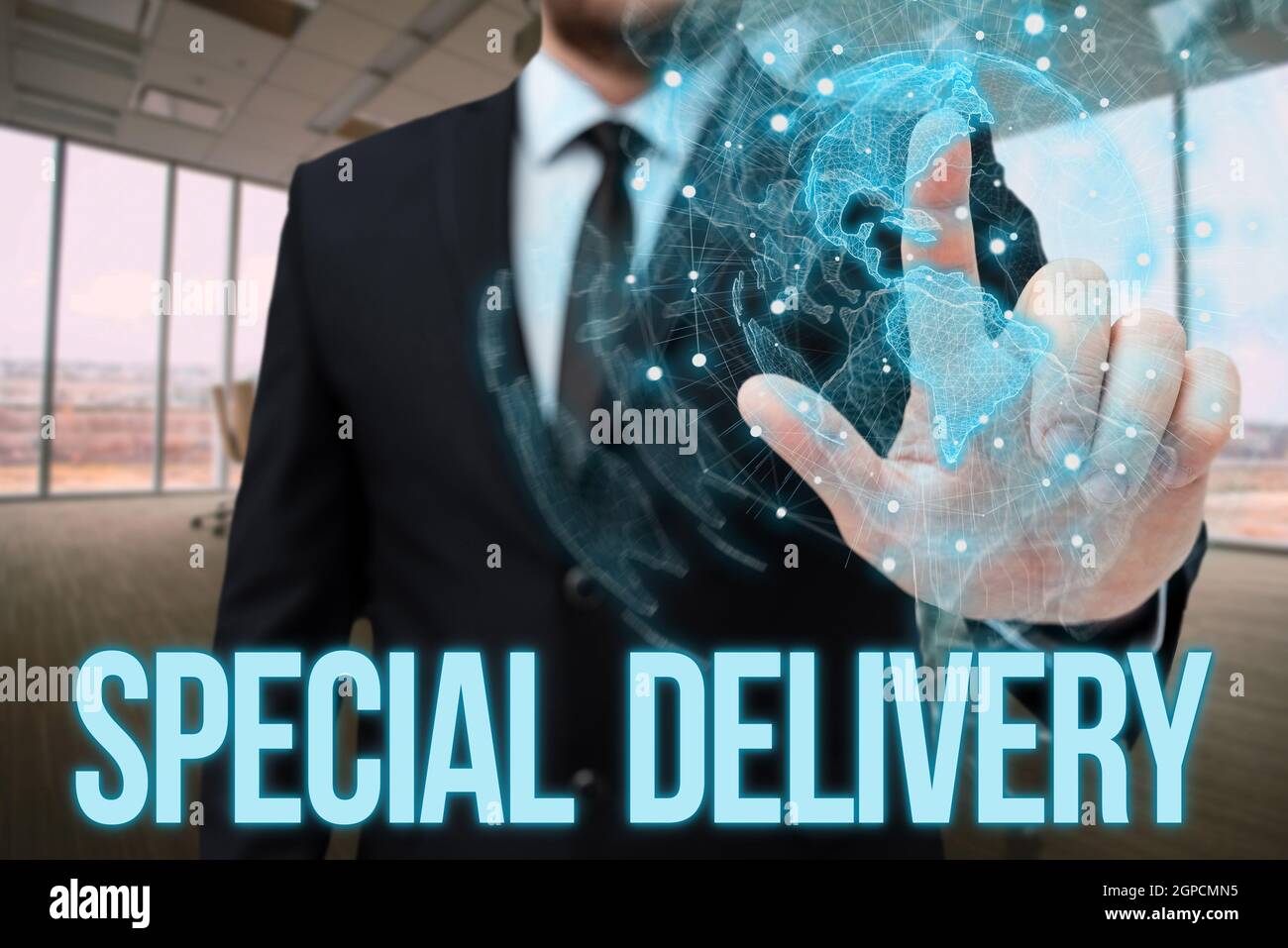 Conceptual display Special Delivery. Word for delivery of a letter or ...