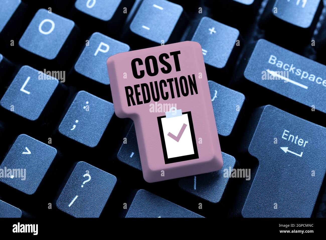 Sign displaying Cost Reduction. Concept meaning process of finding and ...