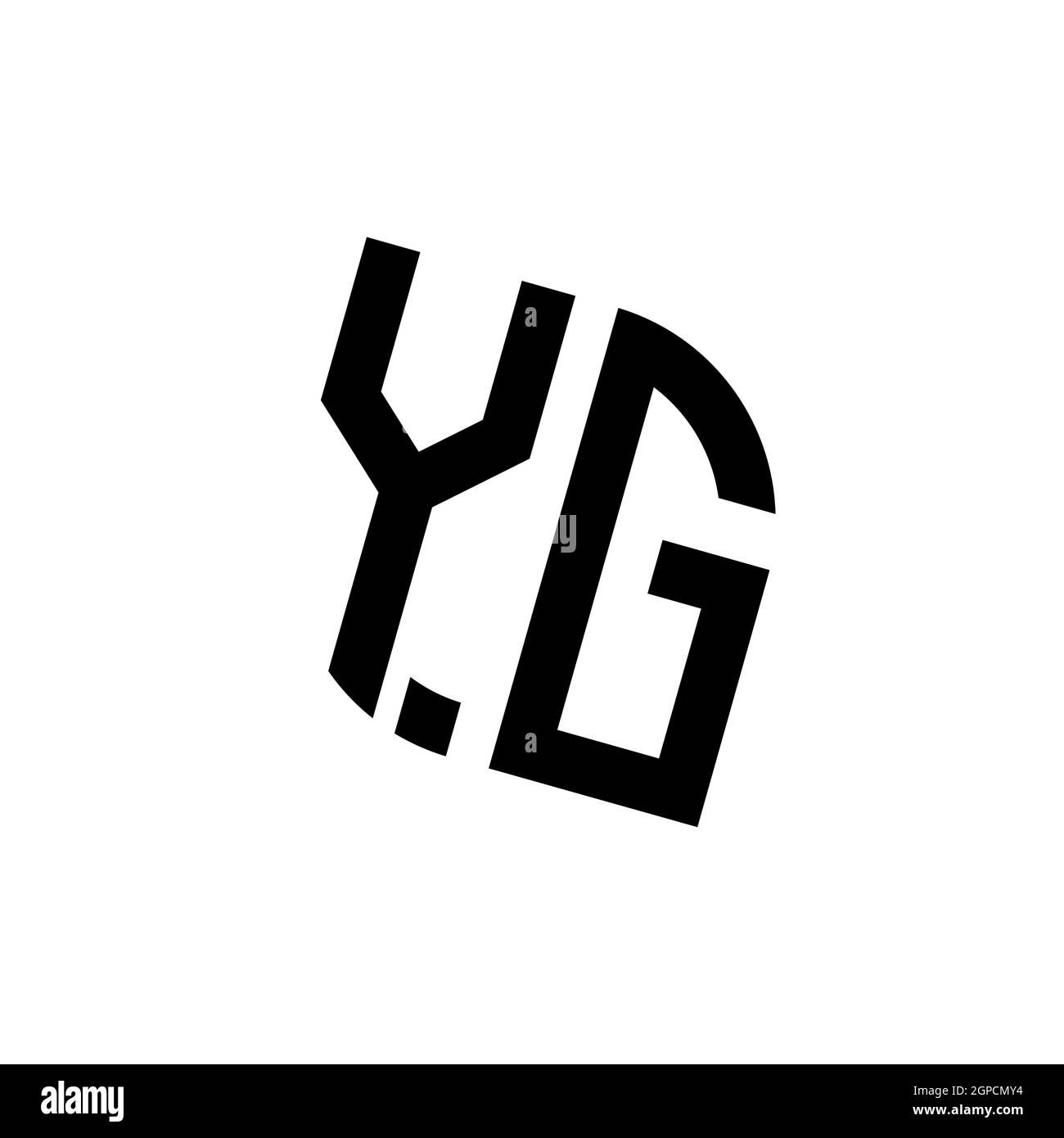 YG logo with geometric shape vector monogram design template isolated ...