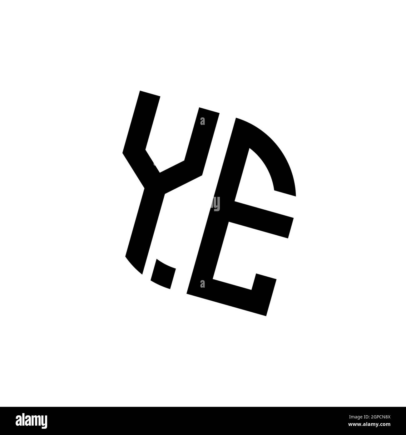 YE logo with geometric shape vector monogram design template isolated ...