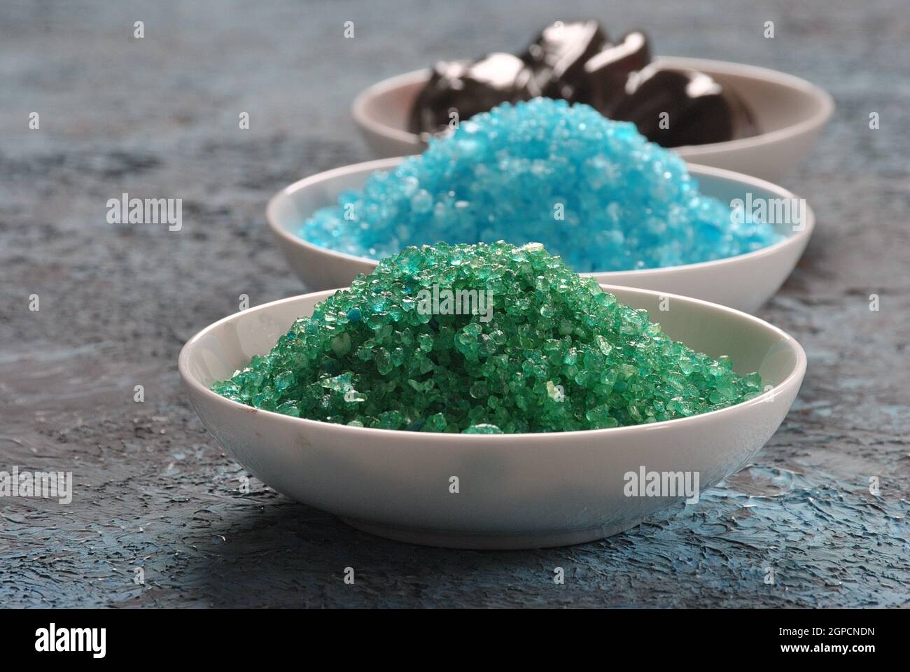 Spa and body care products. Colorful aromatic bath Dead Sea Salt and ...