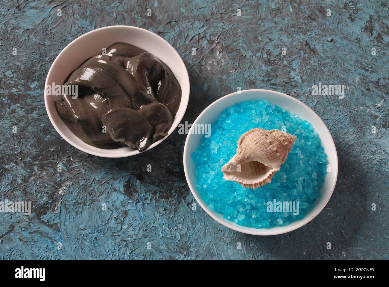 Spa and body care products. Colorful aromatic bath Dead Sea Salt and ...