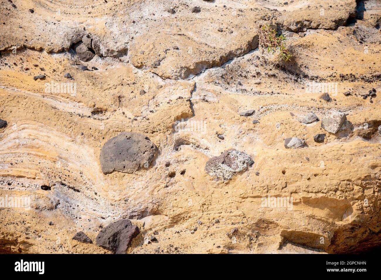 Natural background. Closeup edged shabby cliff cracks. Gray-brown stone ...