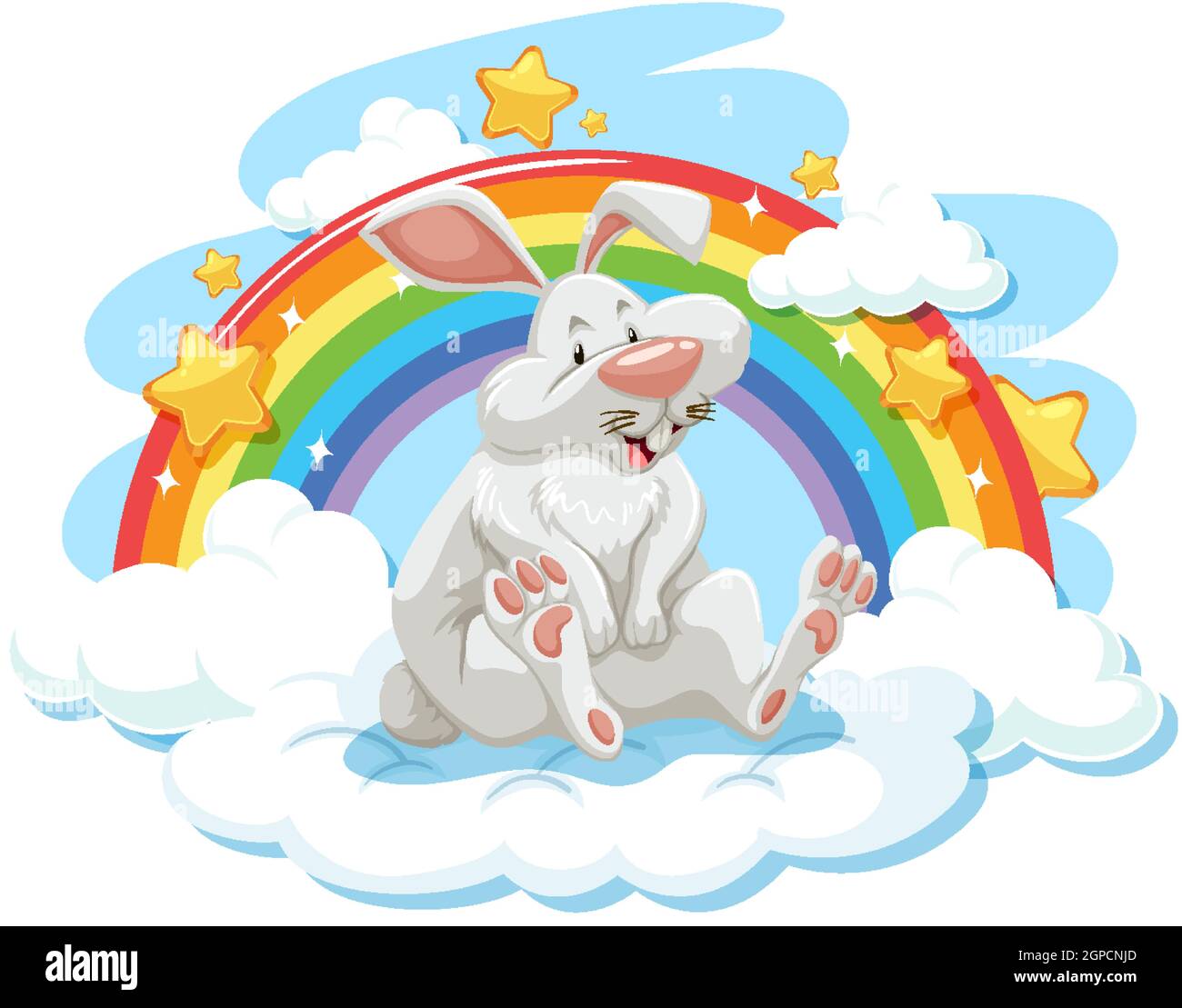 White rabbit on coloured background Cut Out Stock Images & Pictures - Alamy