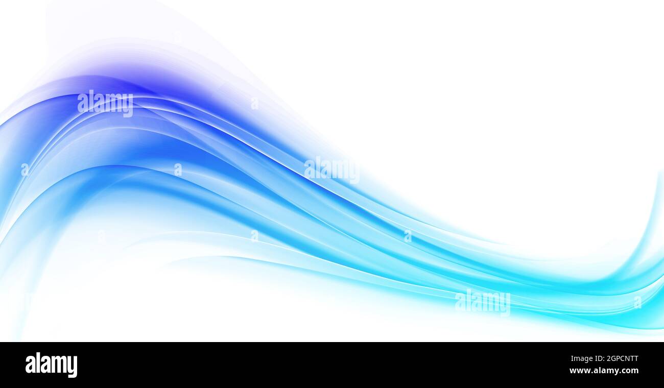Abstract white background, wavy blue lines - Vector illustration Stock ...
