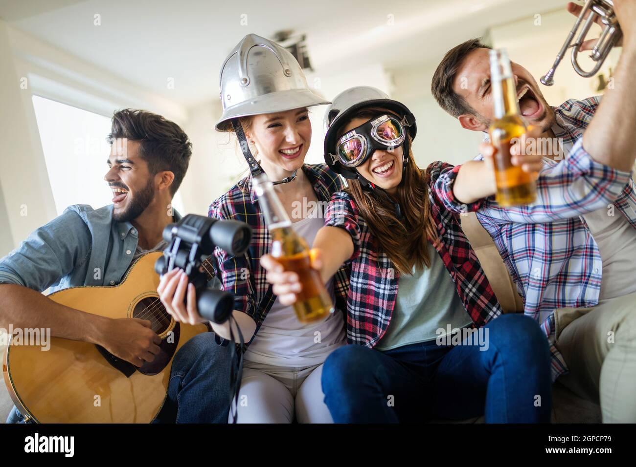 Multiethnic happy group of friends having fun together. People fun ...