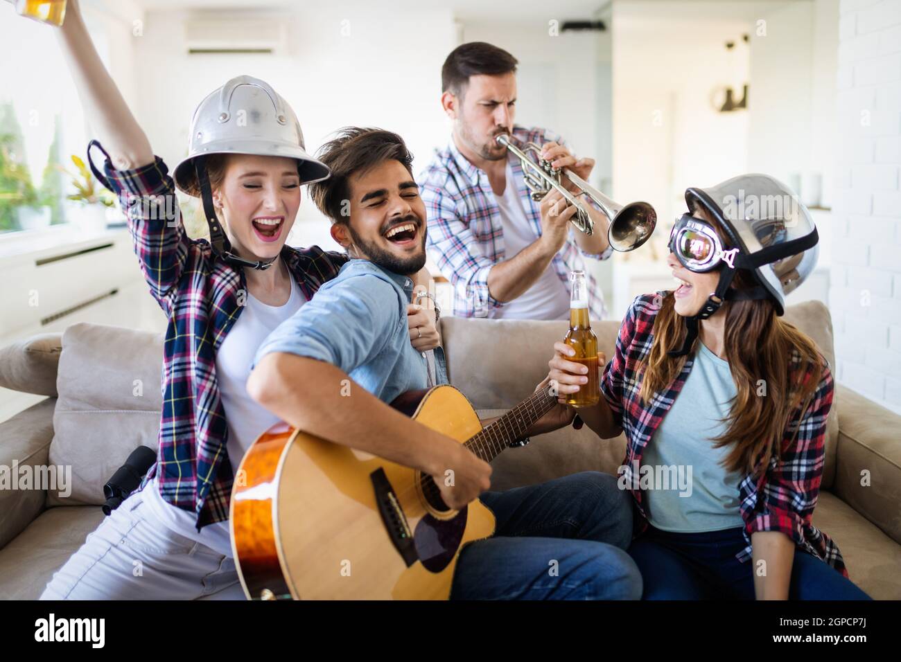 Multiethnic happy group of friends having fun together. People fun ...