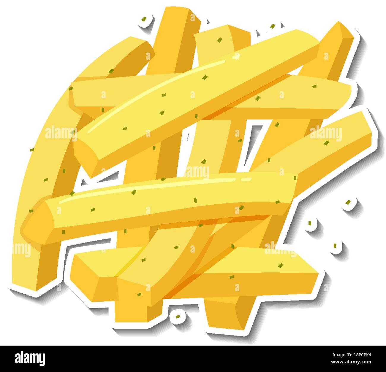 French fries sticker on white background illustration Stock Vector ...