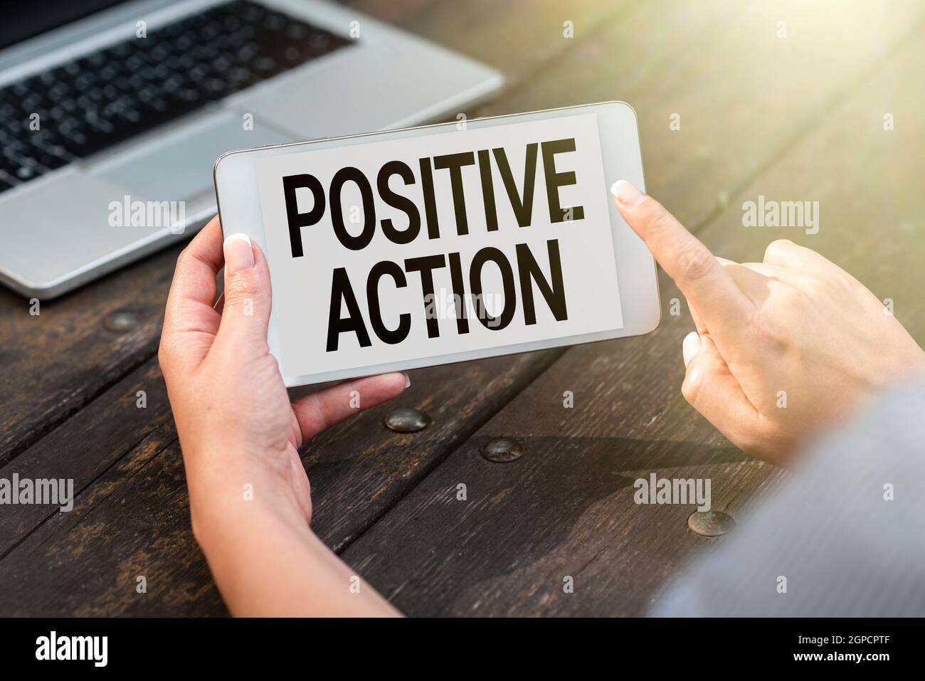 Conceptual caption Positive Action. Business approach doing good ...