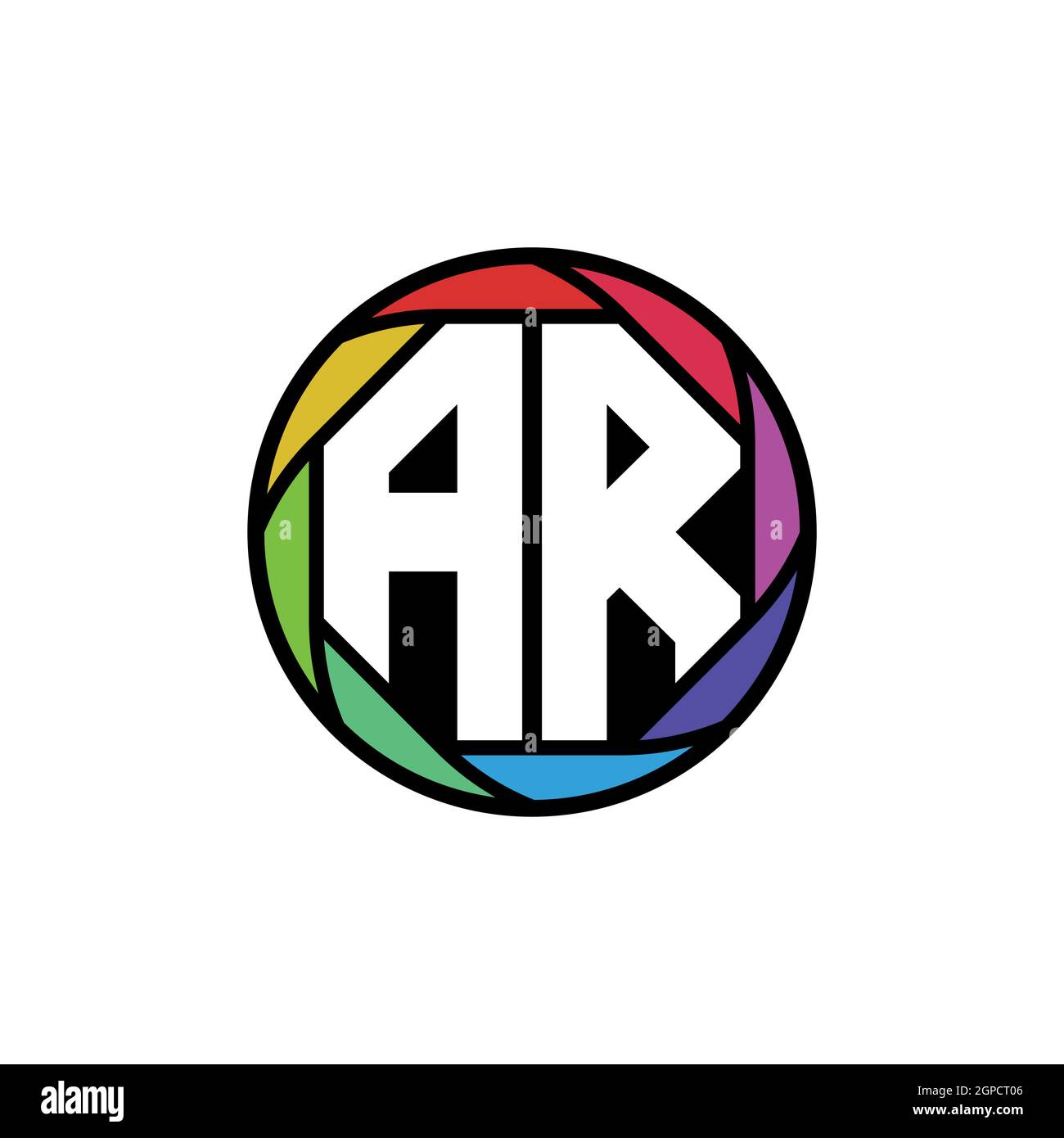 AR Monogram Logo Letter Geometric Polygonal lens rainbow, geometric ...