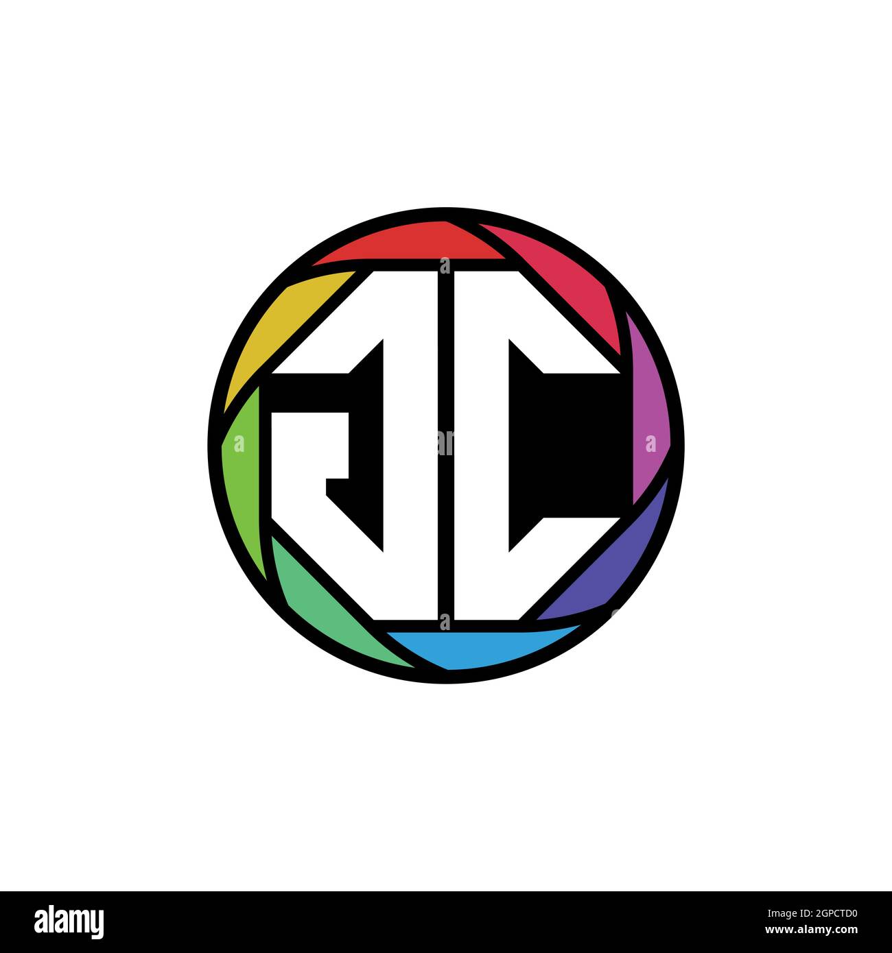 GC Monogram Logo Letter Geometric Polygonal lens rainbow, geometric ...